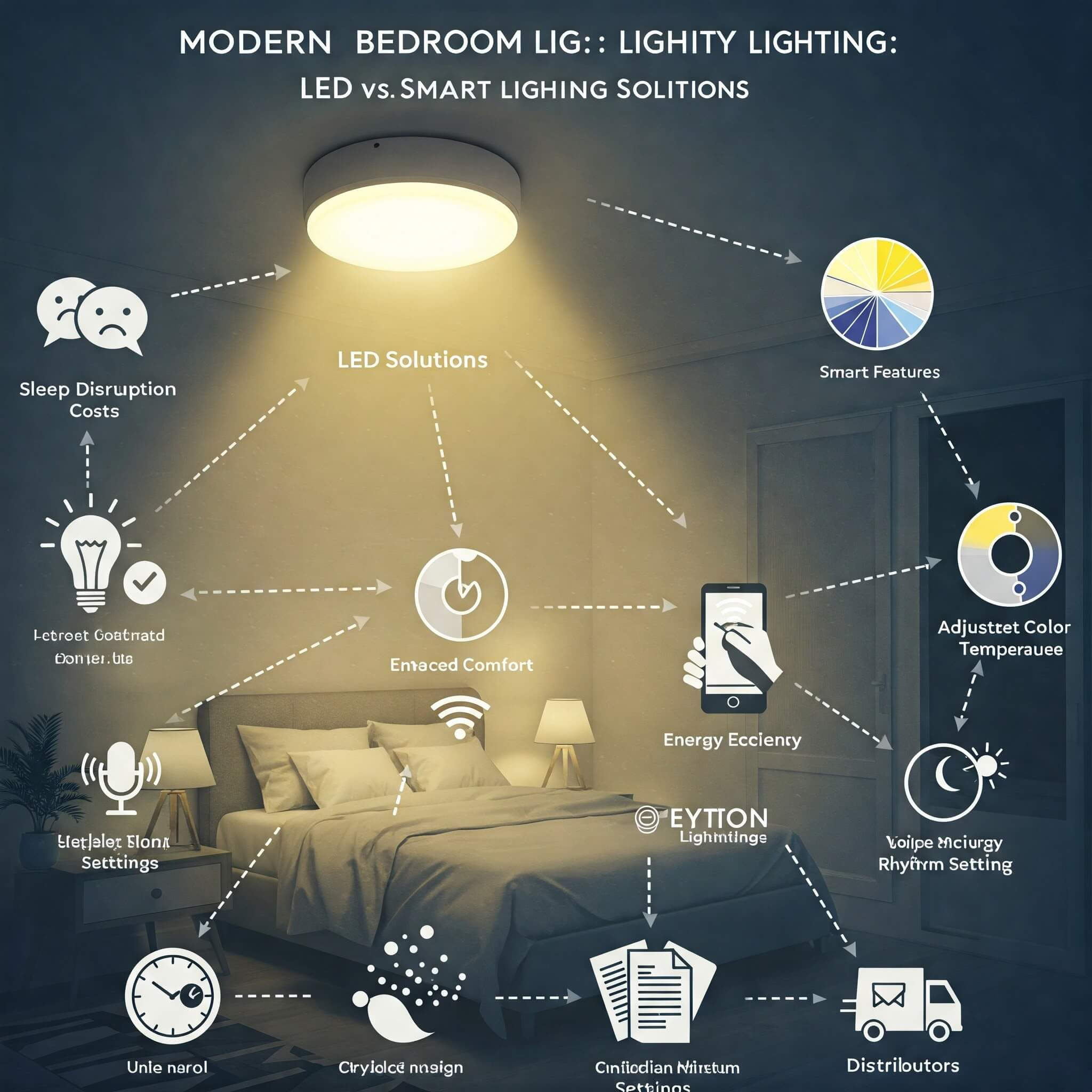 Smart LED Ceiling Lights for Modern Bedroom Comfort